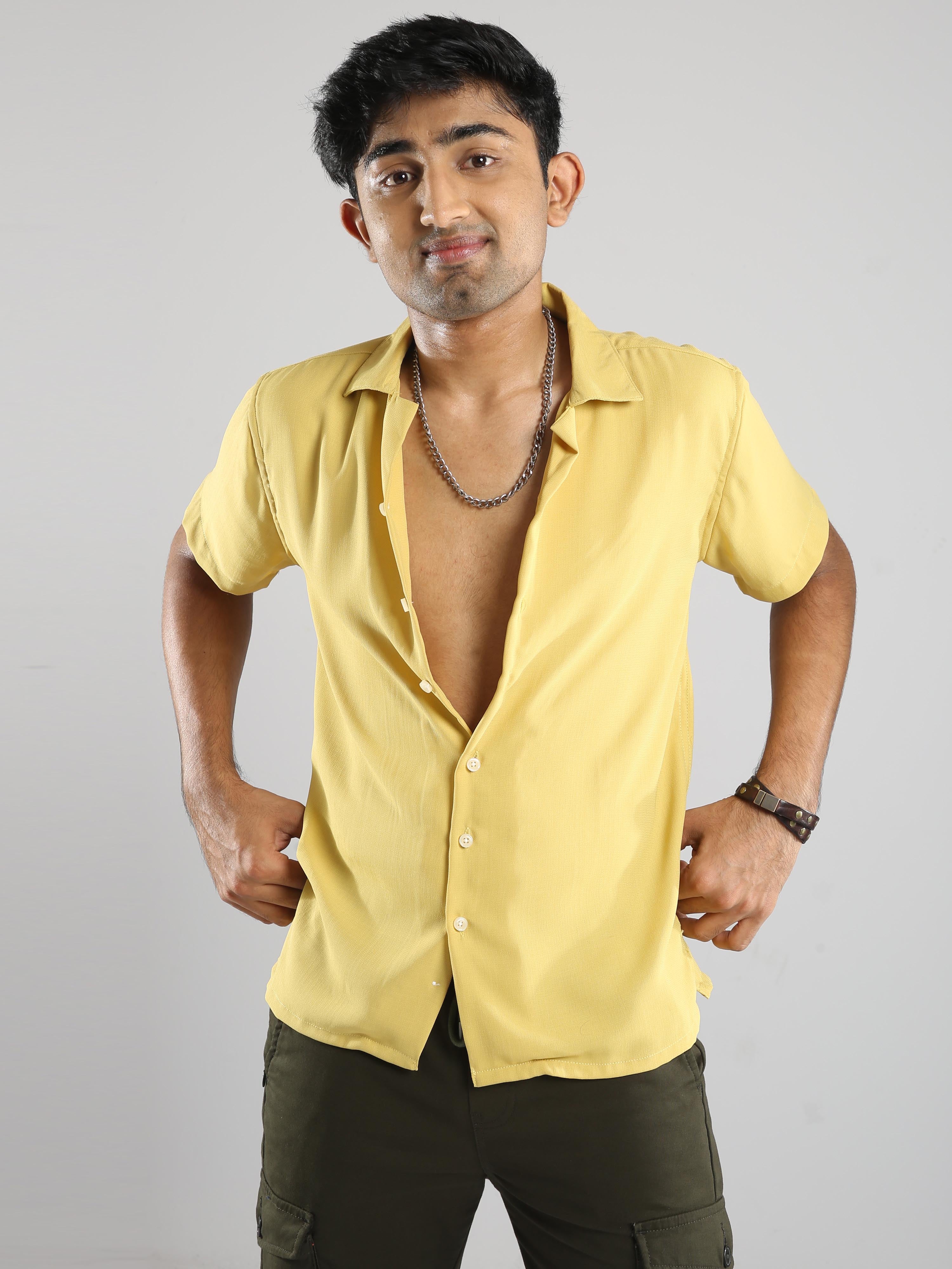 Buy Trendy Oversized Mustard Color Shirt For Men